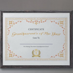 Grandparents Day Printable Certificate - Grandparents Gifts ...