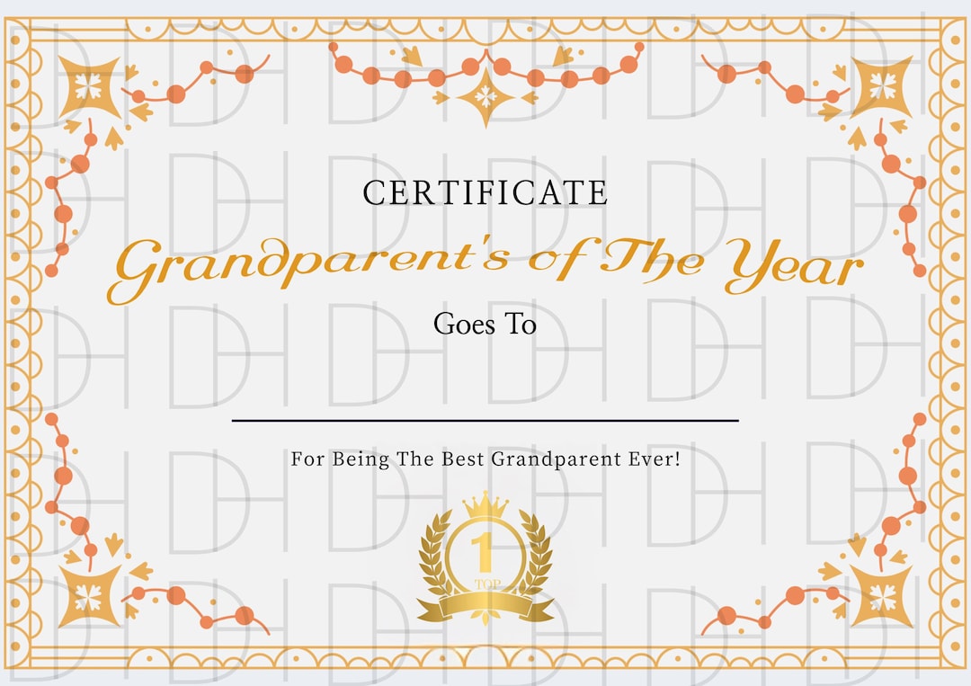 Grandparents Day Printable Certificate - Grandparents Gifts ...