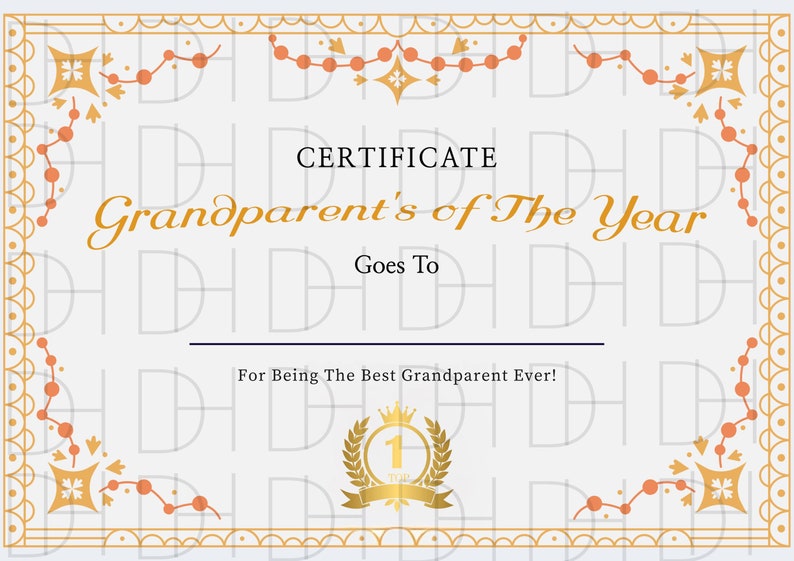 Grandparents Day Printable Certificate - Grandparents Gifts ...