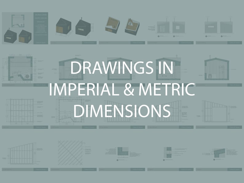 SAUNA BLUEPRINTS, 12x12ft /3.6x3.6m, DIY Construction Drawings for a ...