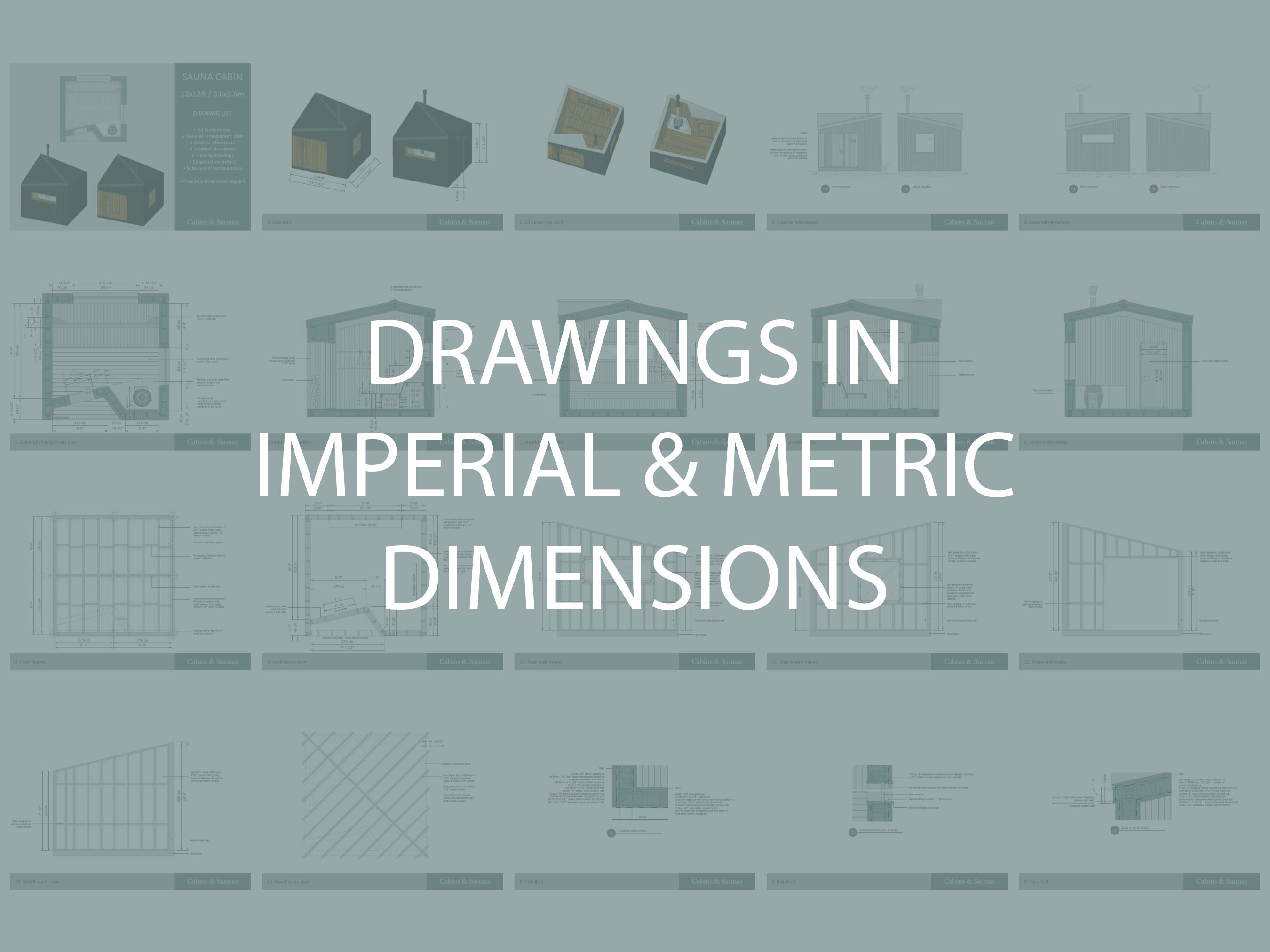 SAUNA BLUEPRINTS, 12x12ft /3.6x3.6m, DIY Construction Drawings for a ...