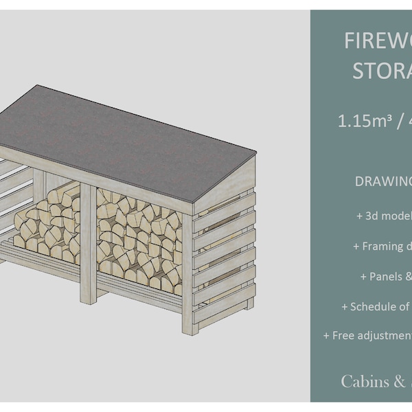Firewood Shed Plans - Etsy
