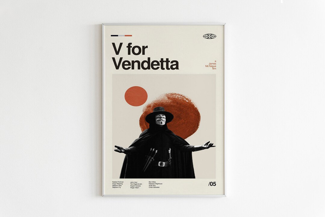 V for Vendetta Poster,v for Vendetta Print, Retro Poster, Minimalist ...