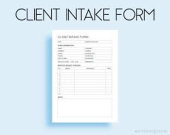 Client Intake Form Template, Editable Cleaning Service Business Form ...