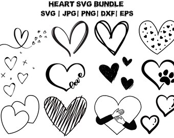 Heart SVG Bundle Valentines Day Svg Hearts Svg Love Svg Heart Outline ...