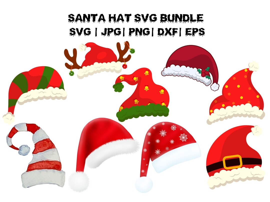 Santa Hat SVG Cristmas Hat Layered Cut File Christmas SVG Xmas Clipart ...