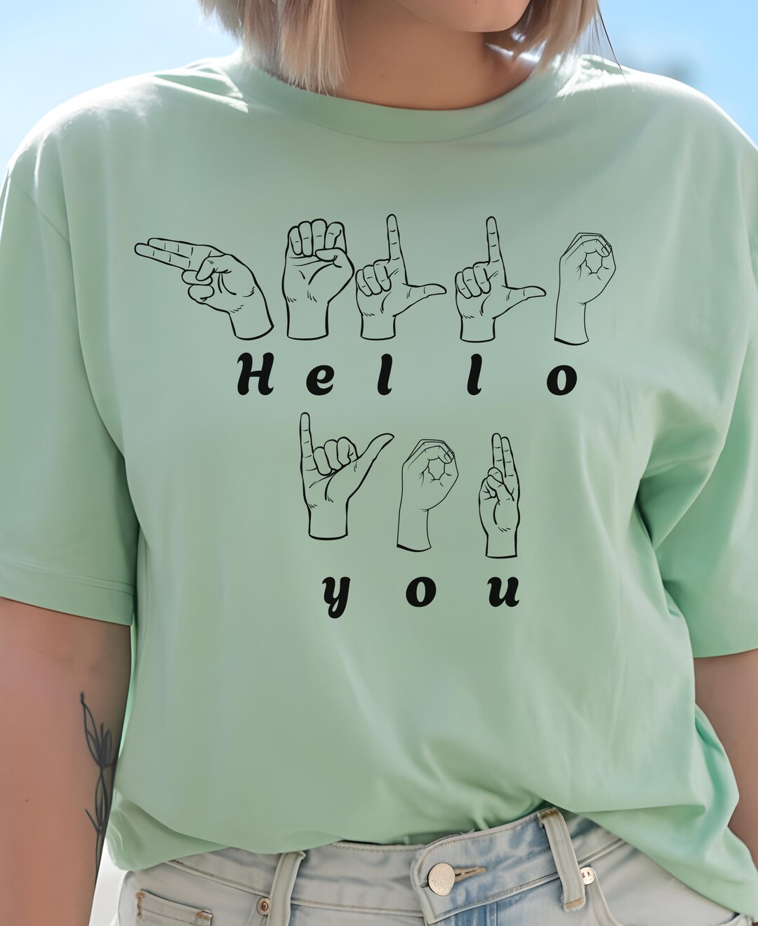 Cute Sign Language Shirt - ASL Graphic Tee for Deaf Awareness Inclusion ...