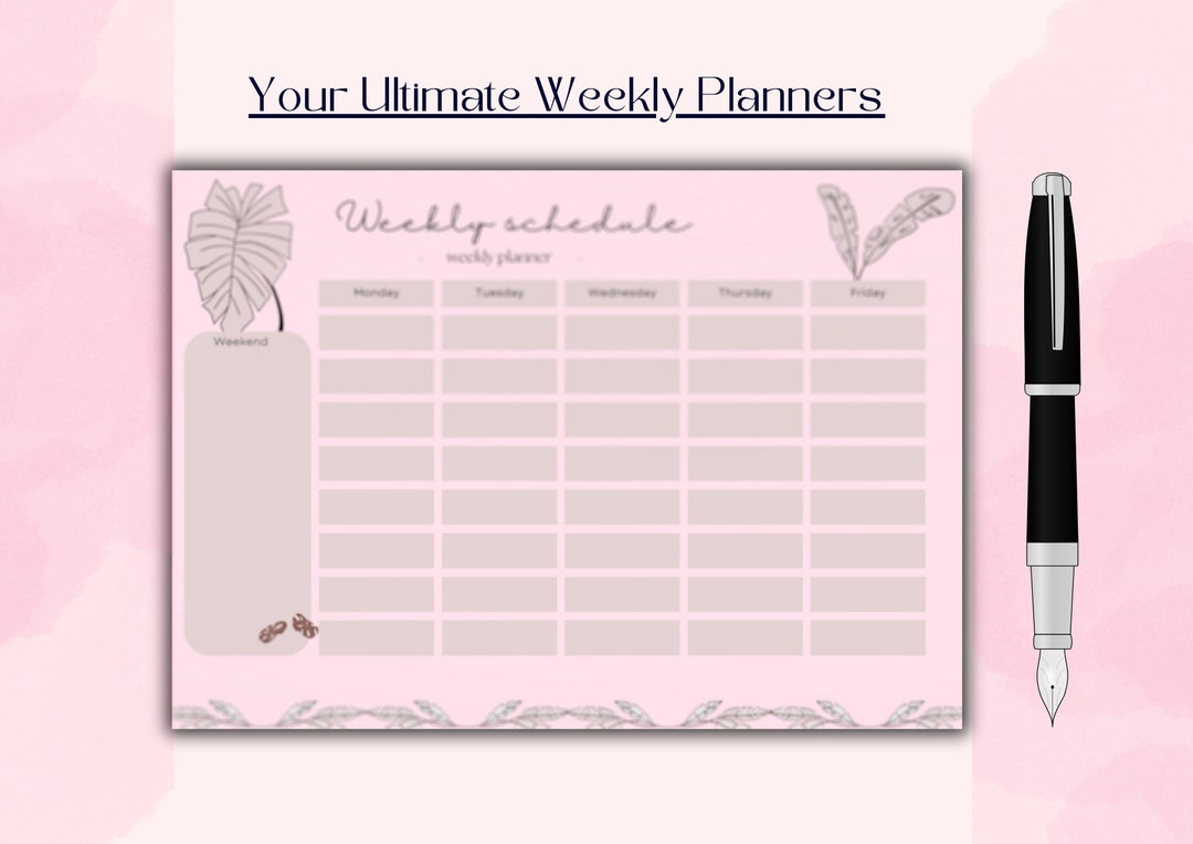 Ultimate Undated Colorful Printable Weekly Planner /schedule - Etsy