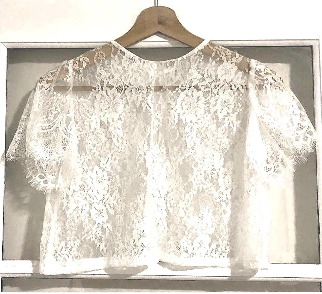 Boho Wedding Lace Top, Basic Lace Bridal Top, Soft Short Sleeve ...