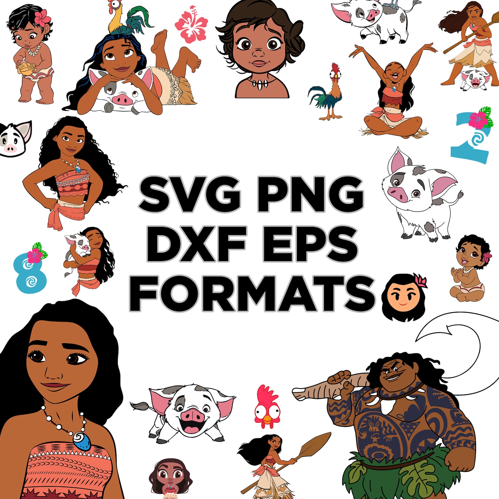 Bundle Moana Svg, Moana Clipart, Moana SVG, Moana PNG, Moana Birthday ...