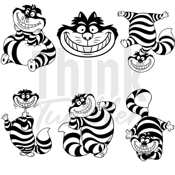 Chesire Cat Svg - Etsy