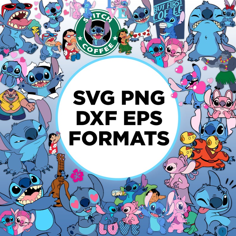 Mega Bundle Stitch SVG, Stitch SVG, Bundle Clipart SVG, herunterladbar ...