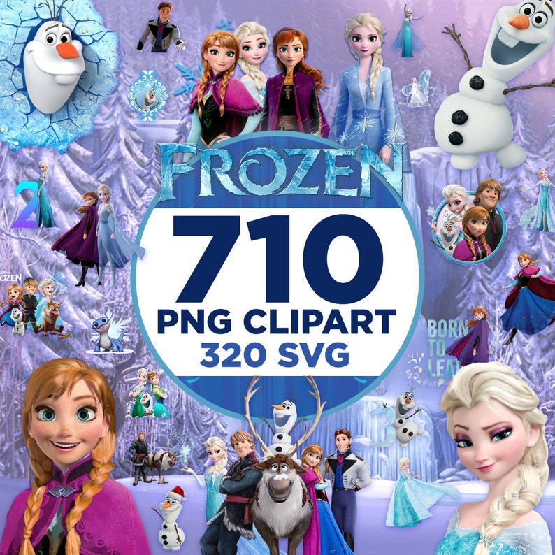 Mega Bundle Svg, Frozen PNG, Frozen SVG, Frozen Clipart, Frozen Clipart ...