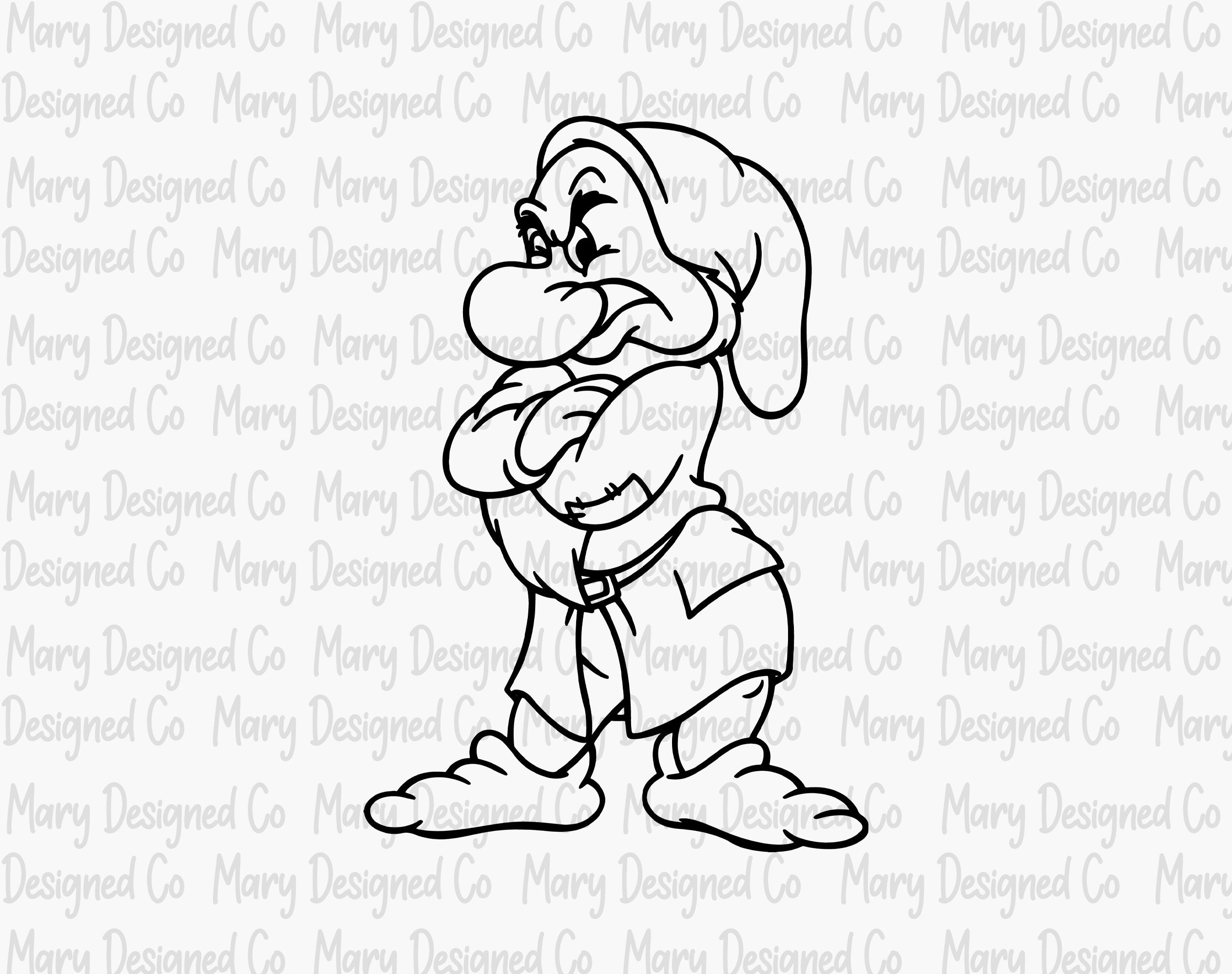 Grumpy Dwarf, Seven Dwarfs SVG PNG Family Vacation Svg, Family Trip Svg ...