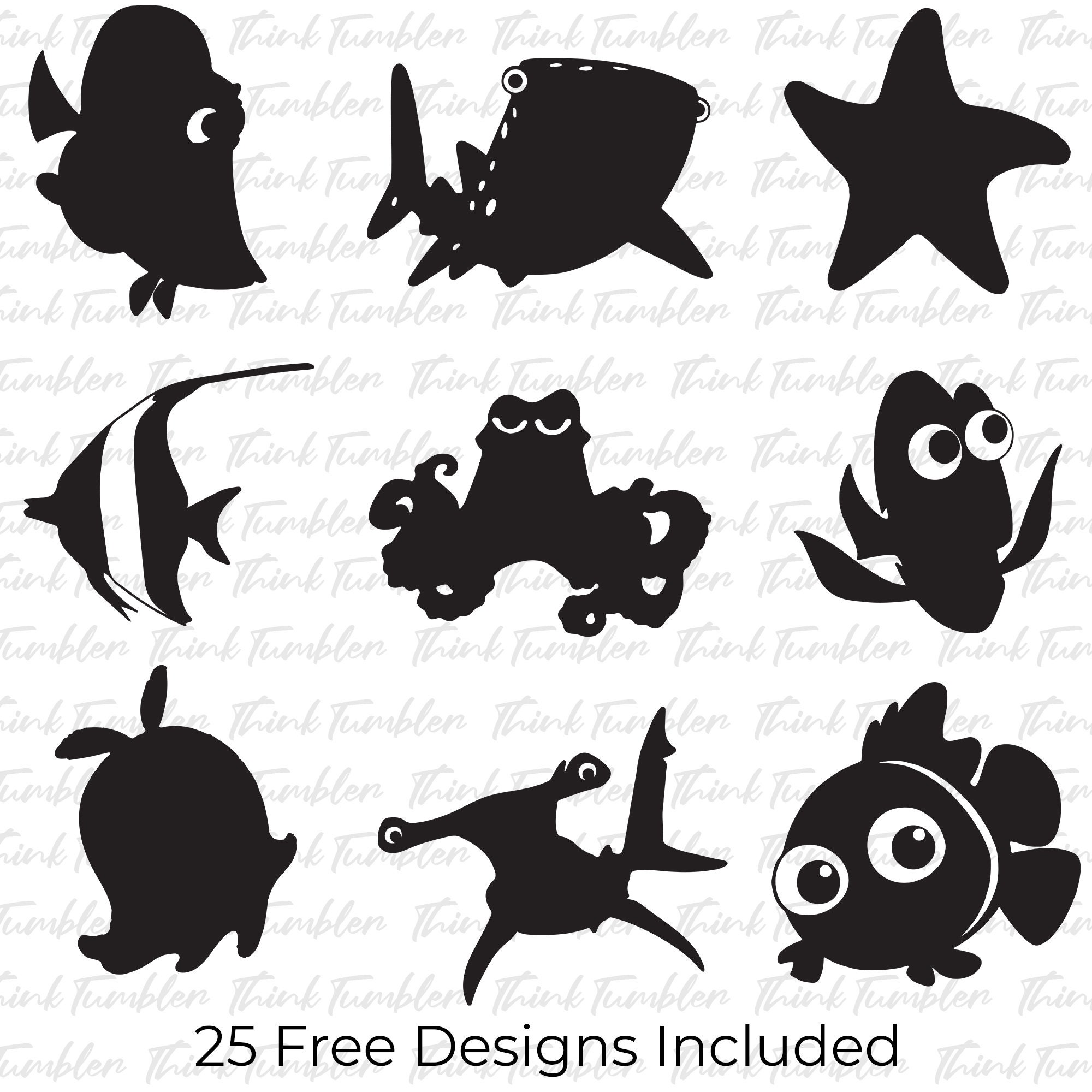 Bundle Nemo Silhouette Svg, Family Trip, Family Vacation Svg, Family ...