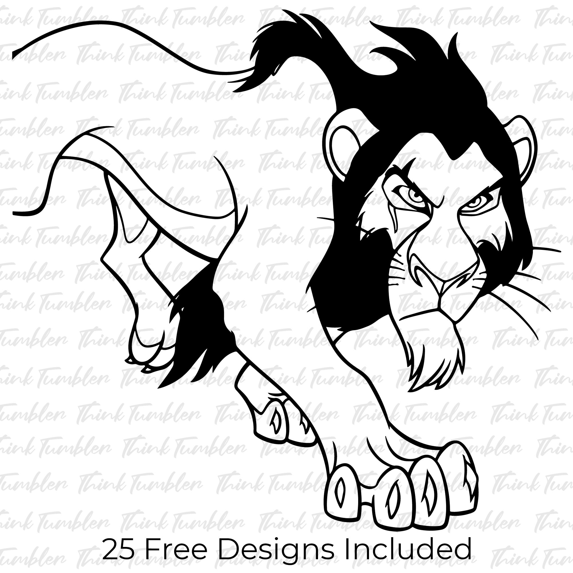 The Lion King Scar Vector Svg, Scar Disneyland Ears Svg, Png the Lion ...