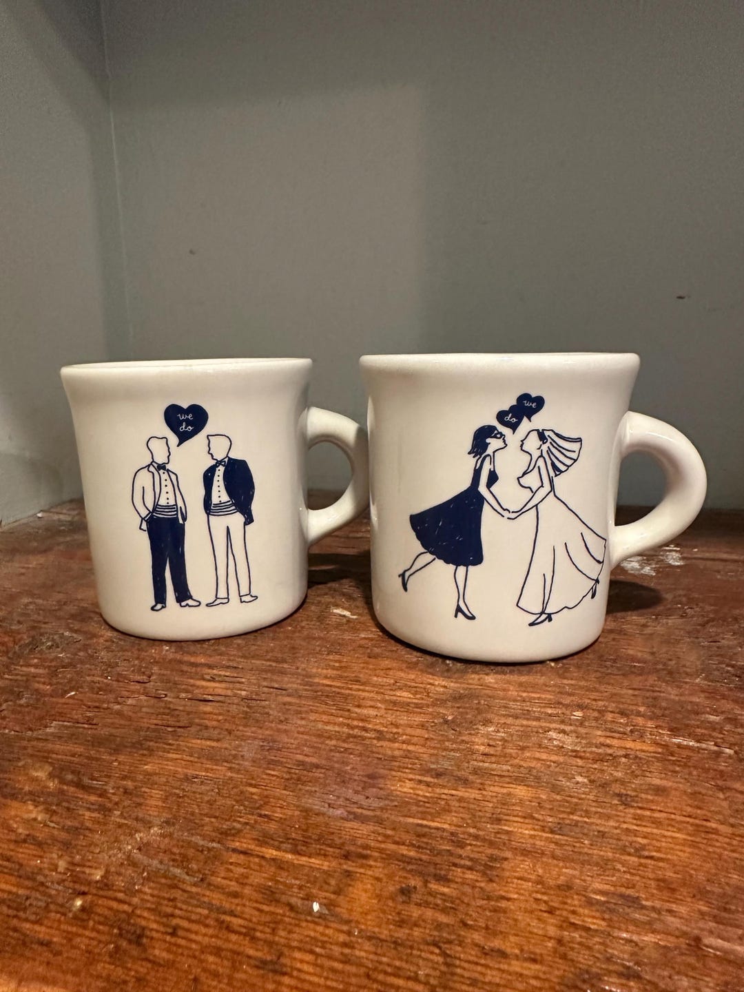 Fish's Eddy "we Do" Wedding Mug: Jason Oranzo Diner Style - Etsy