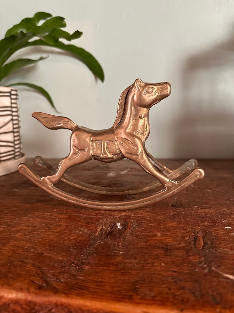 Vintage Solid Brass Rocking Horse Figurine. - Etsy