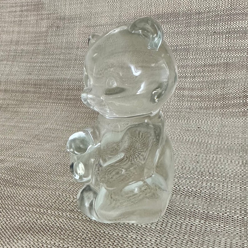 Fenton Clear Glass Teddy Bear - Etsy