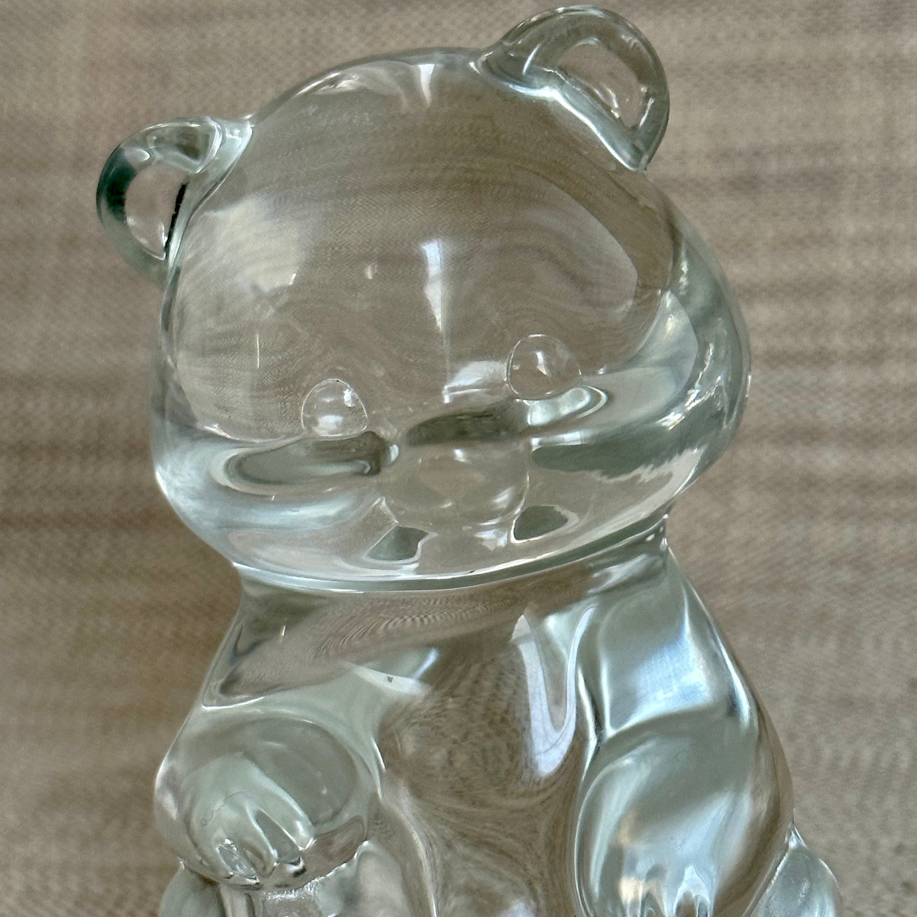 Fenton Clear Glass Teddy Bear - Etsy