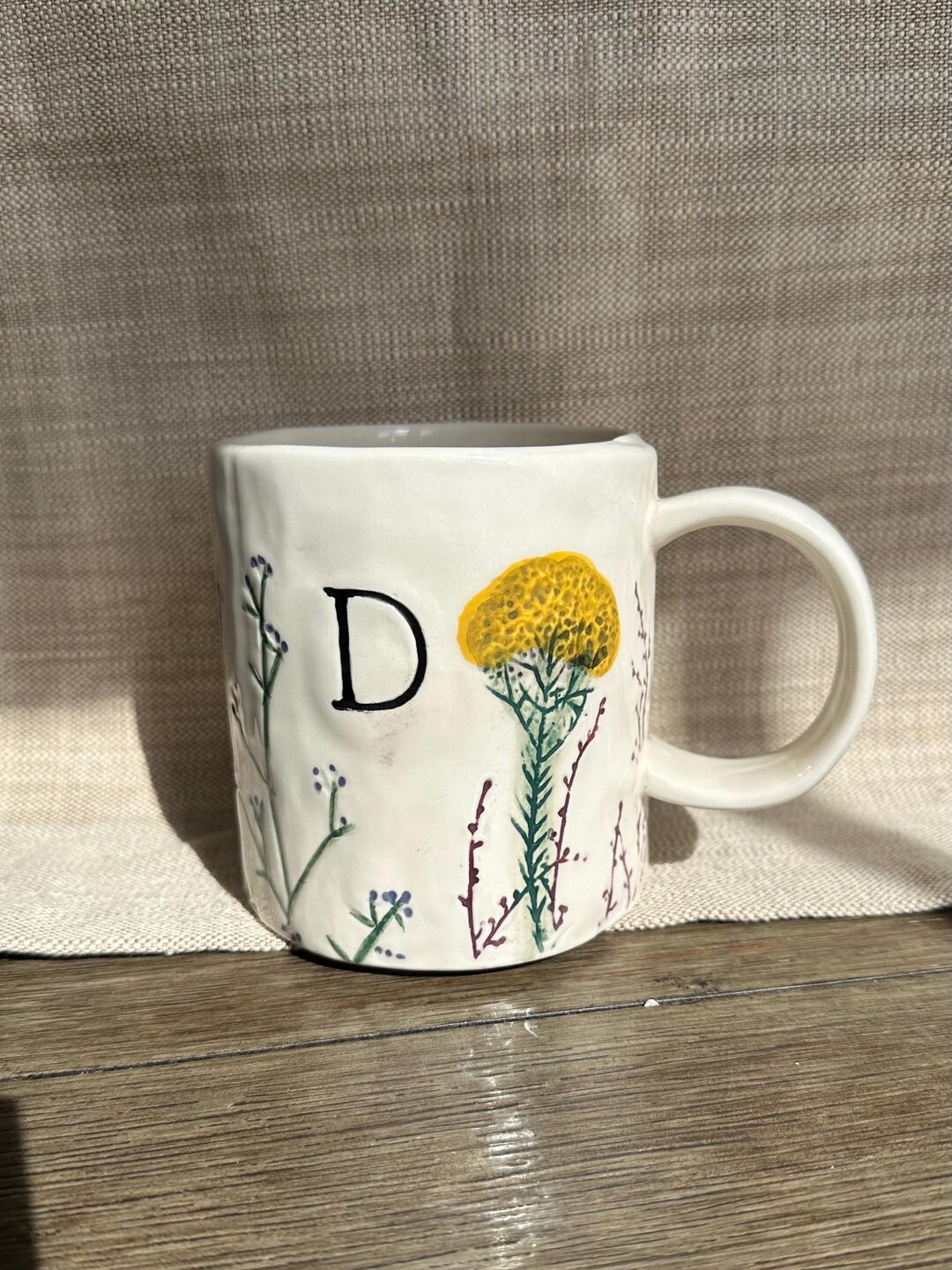 Retired Anthropologie Dagny Monogram Letter D Mug - Hand Painted ...