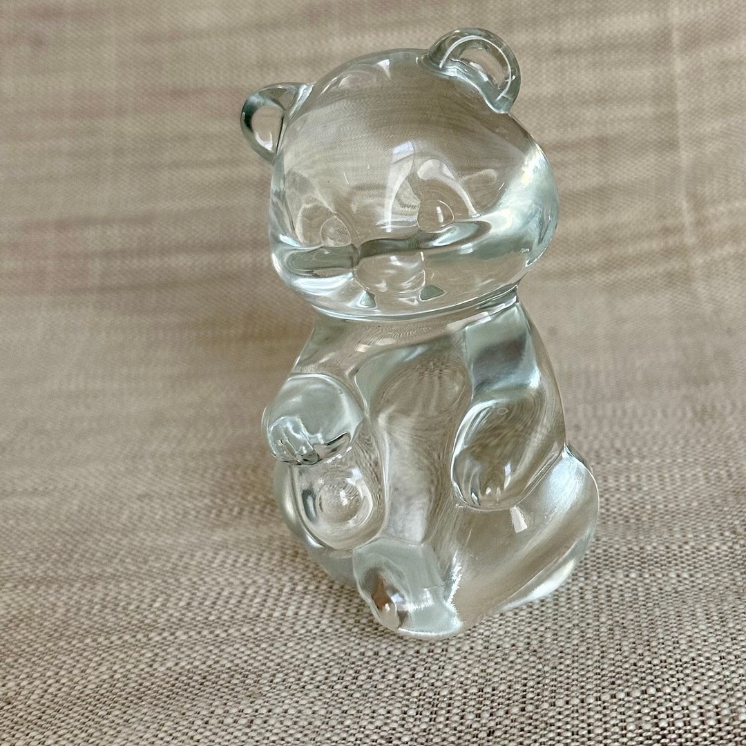 Fenton Clear Glass Teddy Bear - Etsy