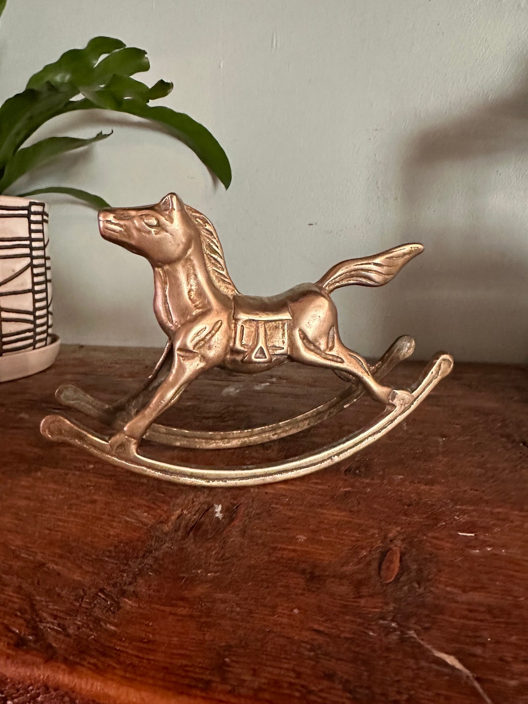 Vintage Solid Brass Rocking Horse Figurine. - Etsy