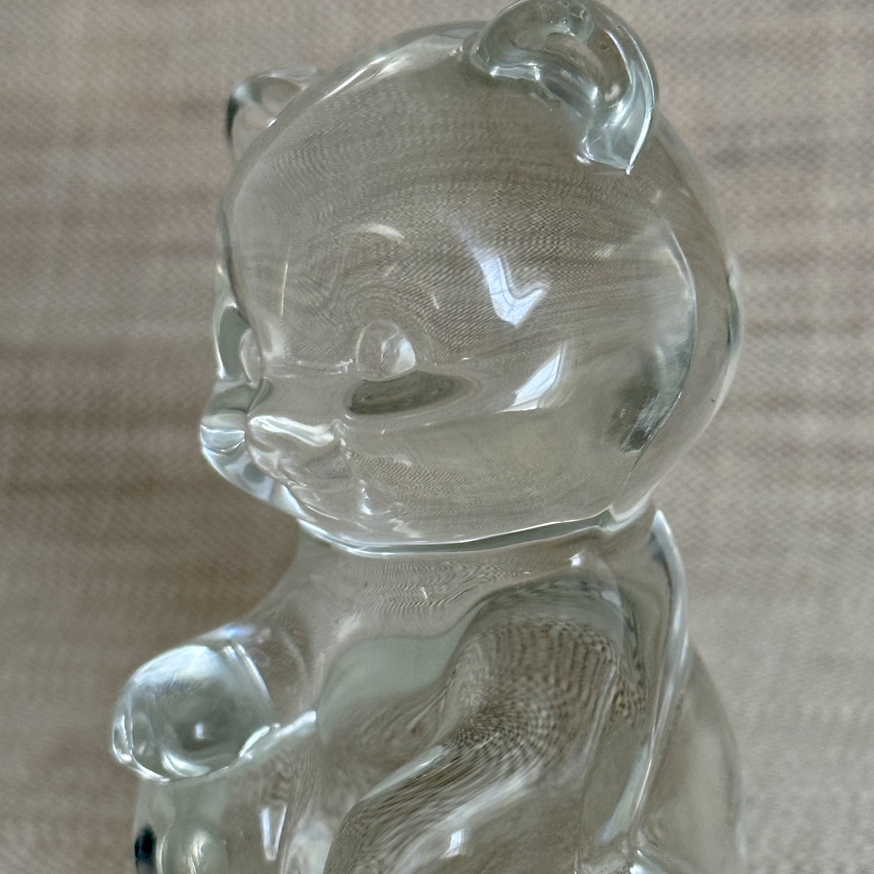 Fenton Clear Glass Teddy Bear - Etsy