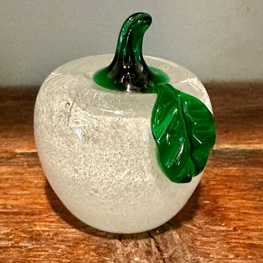 Beautiful Clear Glass Blown Apple With Stem. - Etsy