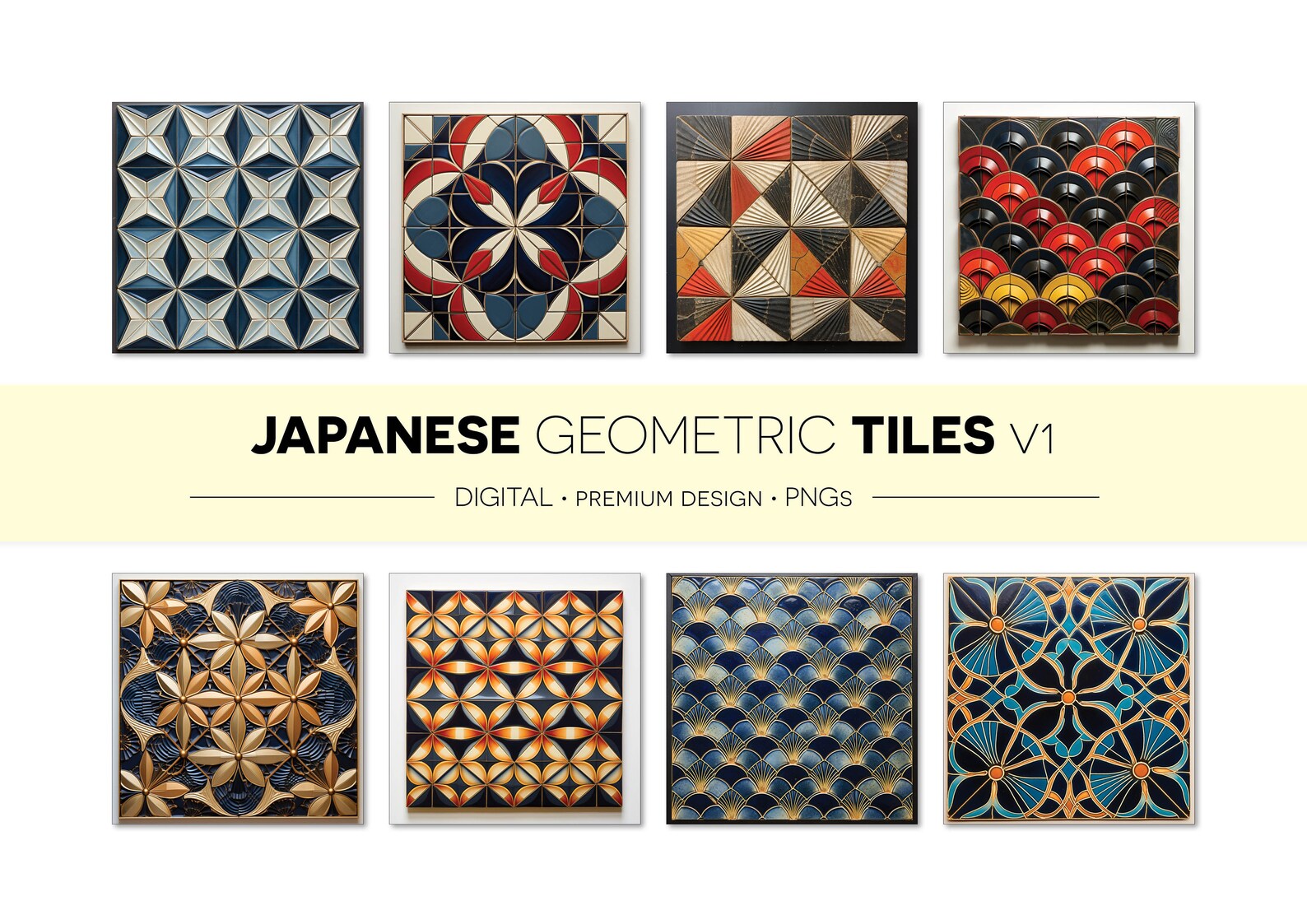 Japanese Geometric Tiles, SEAMLESS JAPANESE Pattern, Japanese Tiles ...