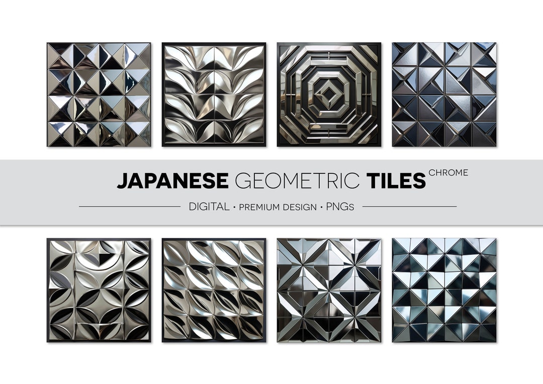 Japanese Chrome Geometric Tiles, SEAMLESS JAPANESE Pattern, Japanese ...