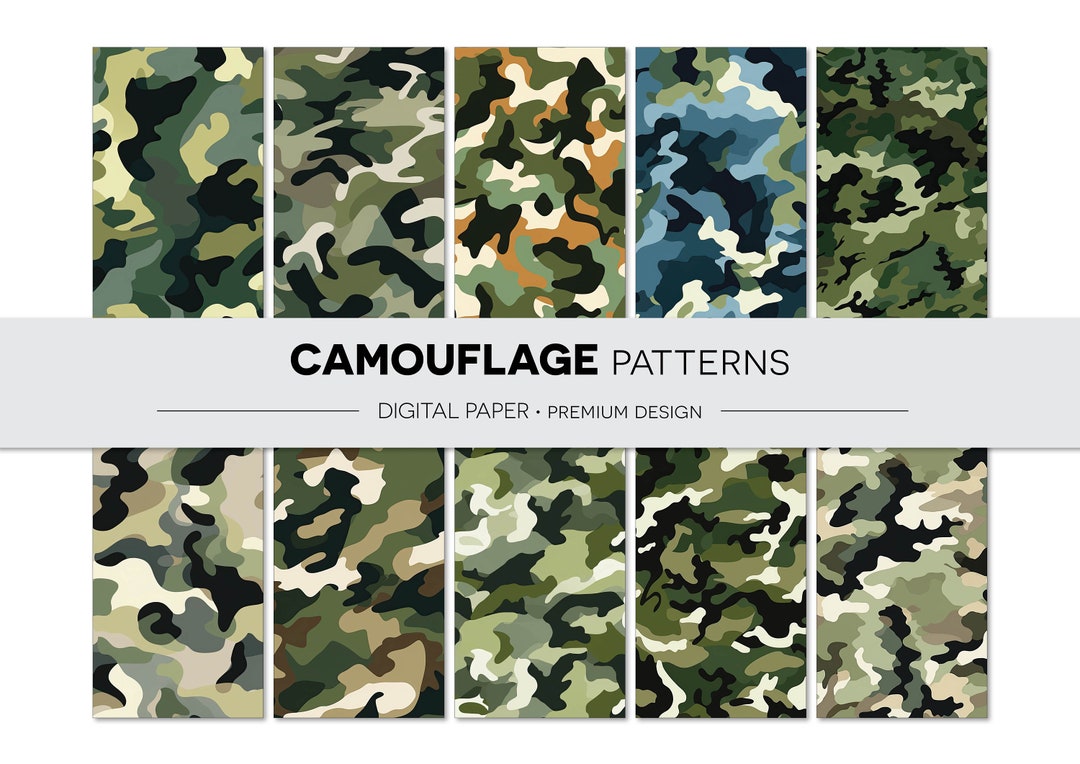 Camouflage Pattern Digital Paper, SEAMLESS Camouflage Pattern ...