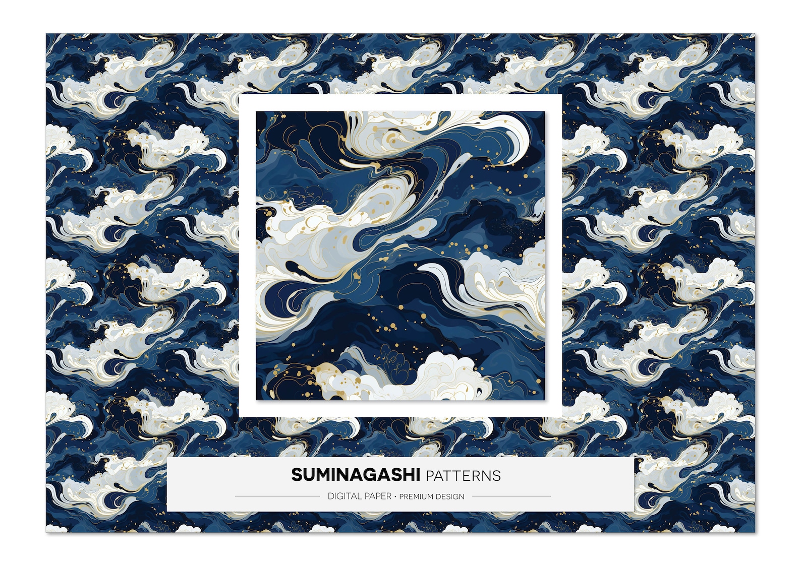Suminagashi Pattern Digital Paper, SEAMLESS Suminagashi Pattern ...