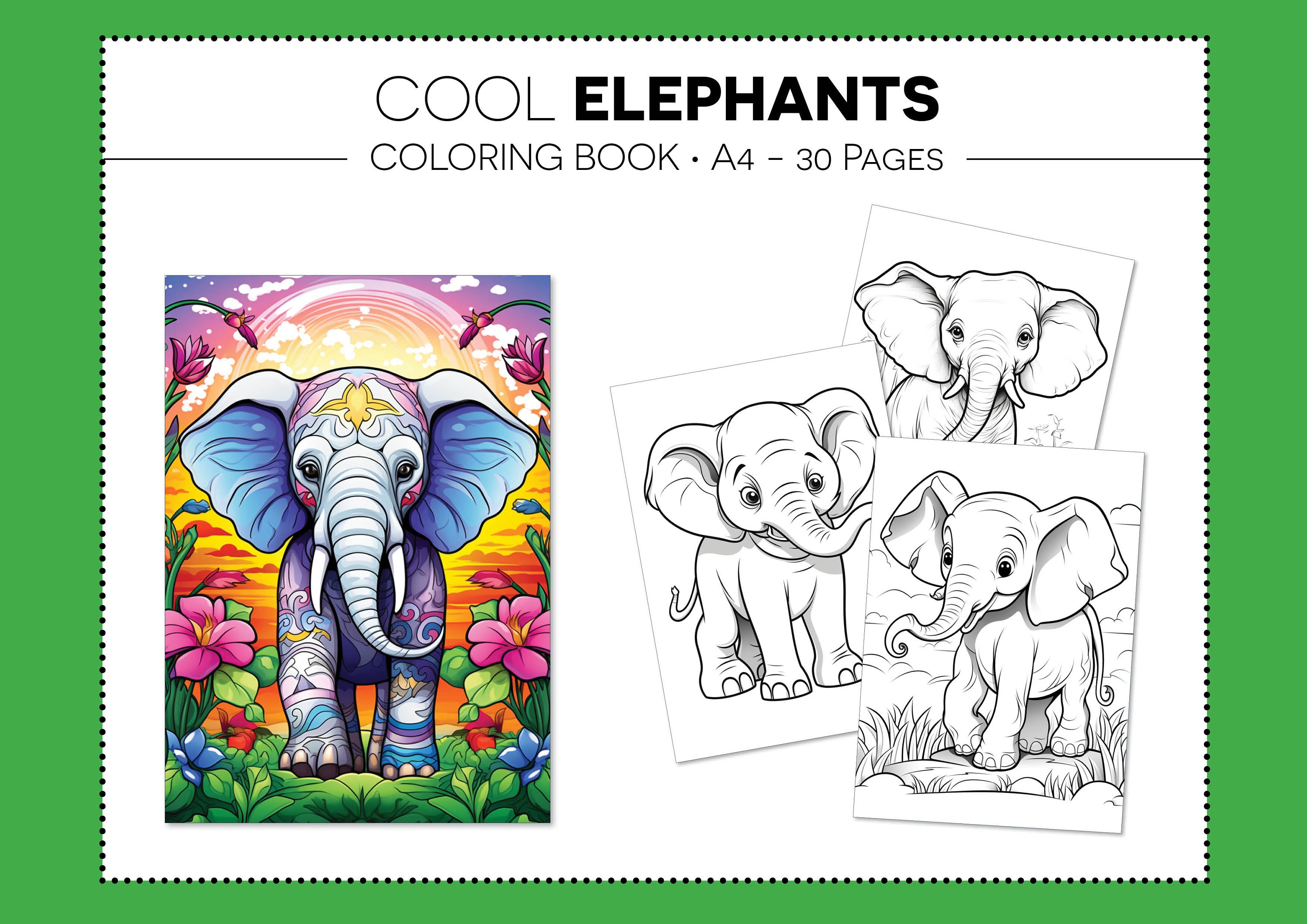 30 Cool Elephants Coloring Pages, Coloring Book, Kids Coloring ...