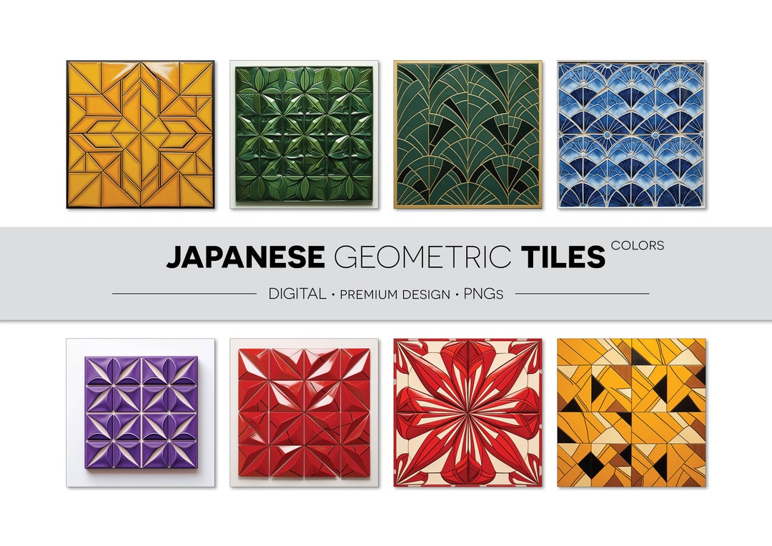 Japanese Geometric Colors Tiles, SEAMLESS JAPANESE Pattern, Japanese ...