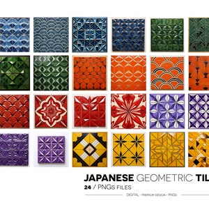 Japanese Geometric Colors Tiles, SEAMLESS JAPANESE Pattern, Japanese ...