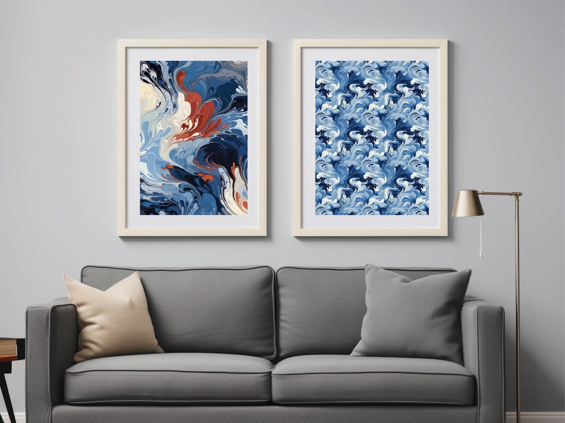 Suminagashi Pattern Digital Paper SEAMLESS Suminagashi - Etsy