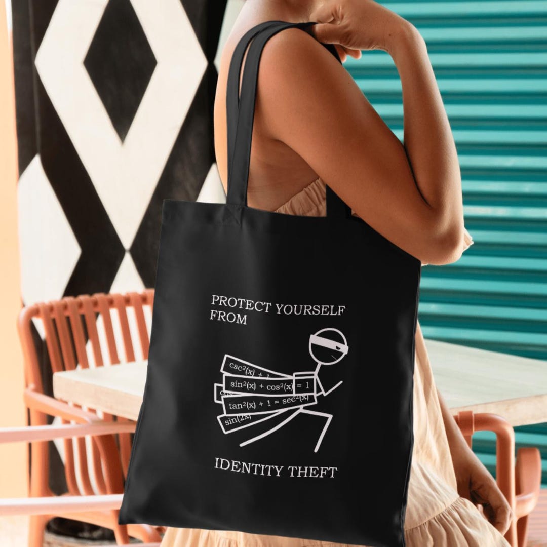 Maths Meme Tote Bag: "protect Yourself From Identity Theft - Etsy UK