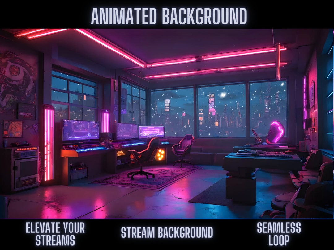 Neon Cyberpunk Animated Scene | Urban Nightlife Backdrop | Perfect for ...