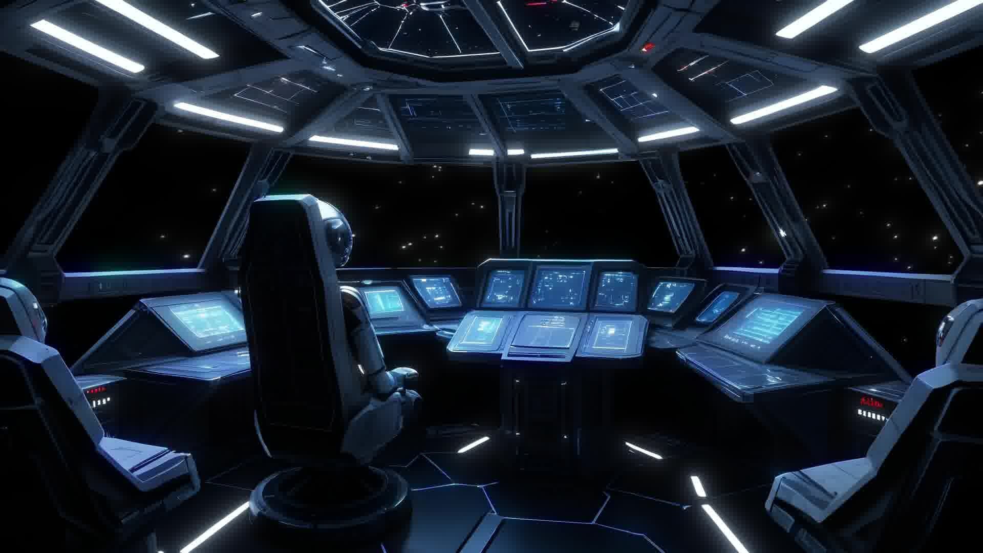 Star Wars Animated Background: Galactic Fleet Command Center Overseeing ...