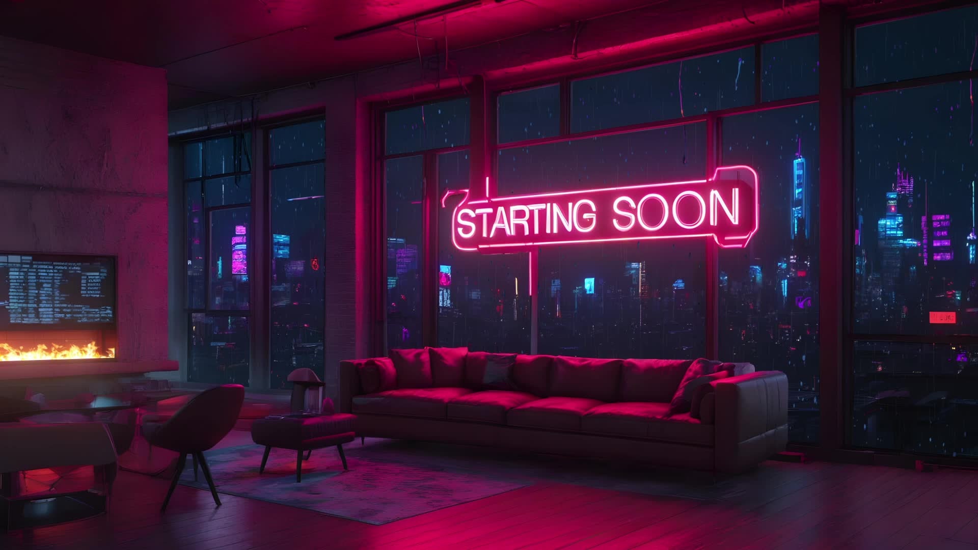 Starting Soon Screen Animated Background - Urban Oasis: Relaxing Neon ...