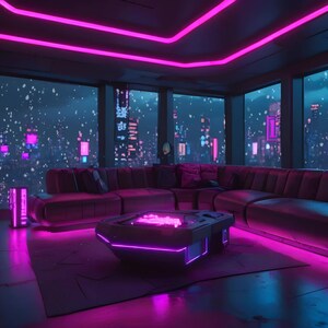 Virtual Gaming Hub Animated Backdrop | Cyberpunk Theme With Neon Glow ...