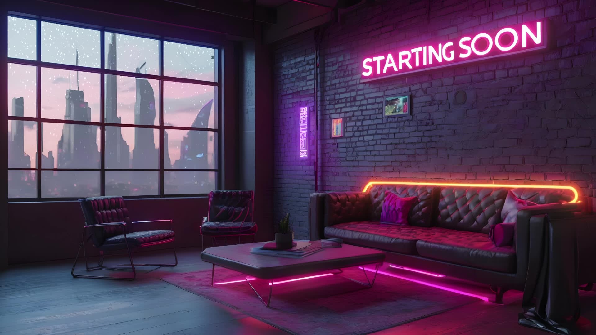 Starting Soon Screen Animated Background Cyber Comfort: Embrace Warmth ...