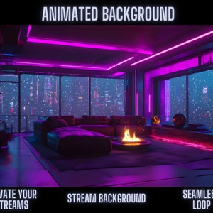 Cyberpunk Animated Background | Urban Neon Ambiance & City View ...