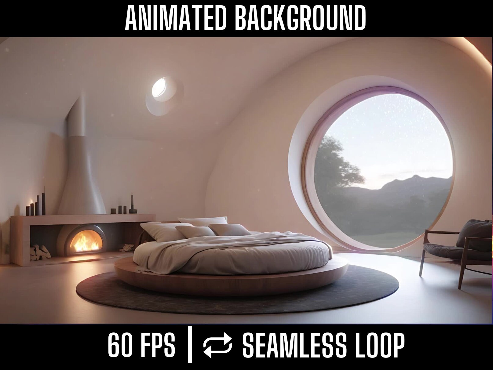Contemporary Serenity - Animated Bedroom Background With Circular ...
