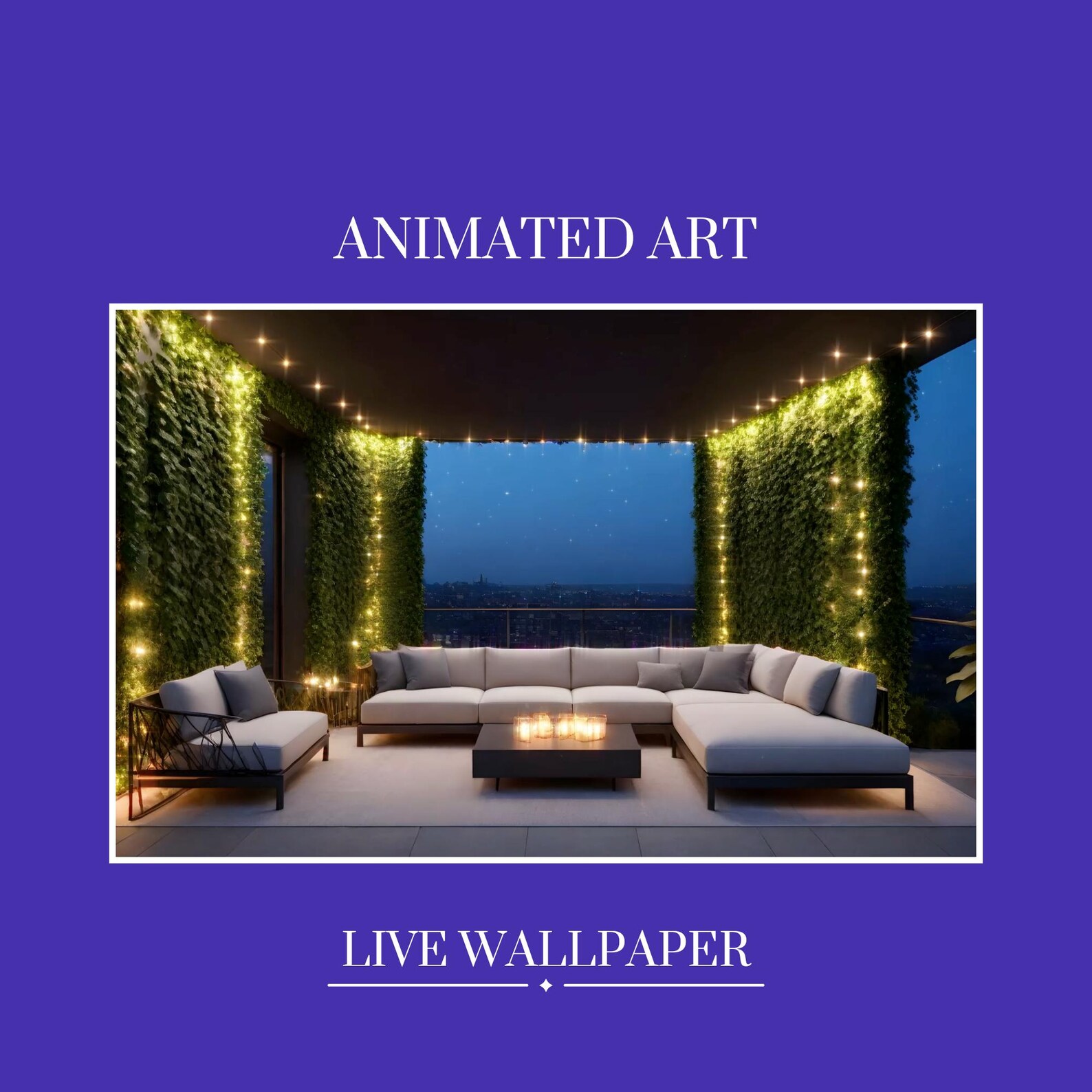 Animated Background: Enchanted Rooftop Retreat - Luminous Evening ...