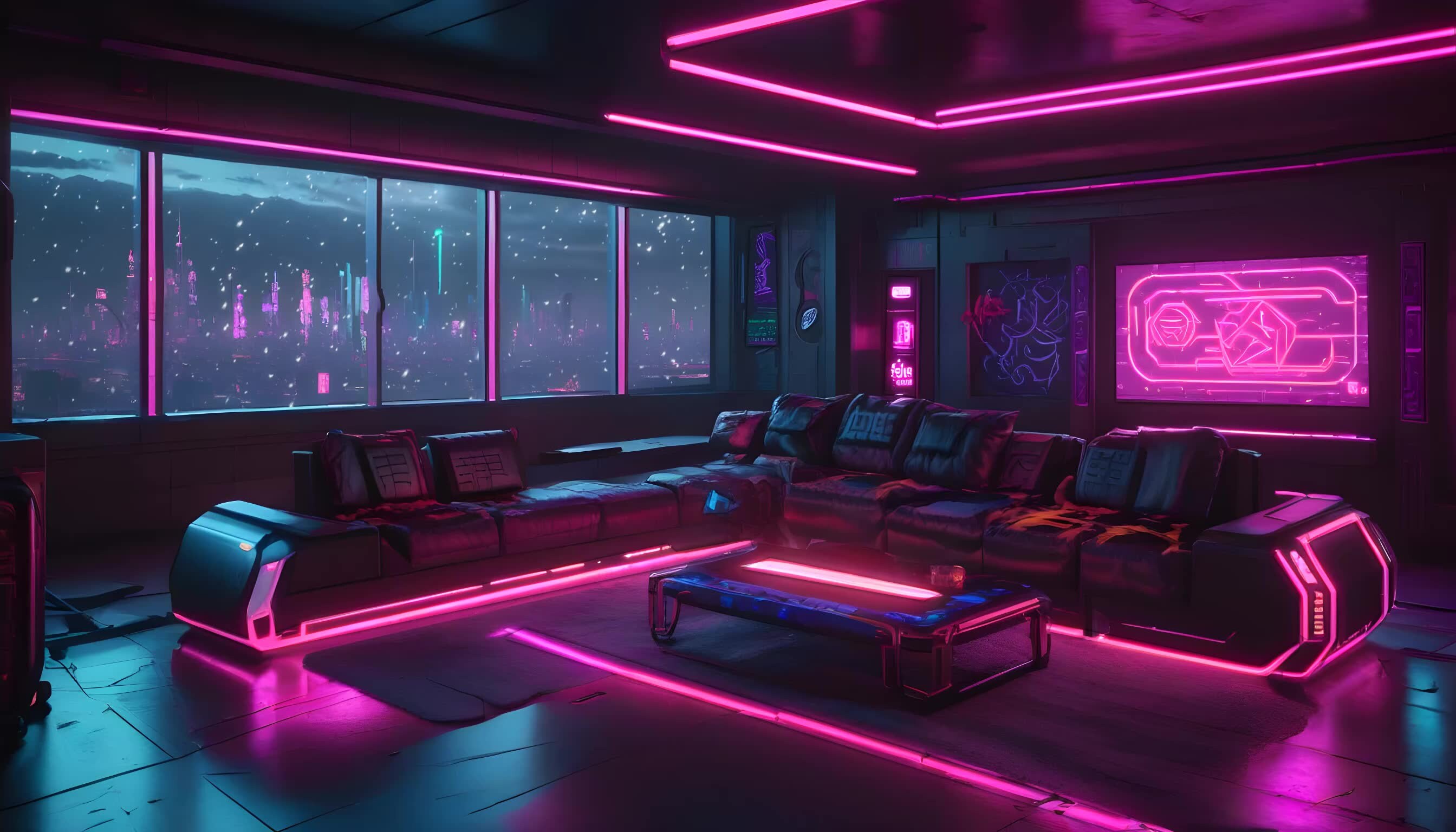 Neon-infused Gamer's Paradise Background Cyberpunk Aesthetics Great for ...