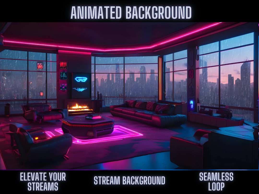 Futuristic Cyberpunk Animated Setting | Vibrant Neon & Urban Landscape ...