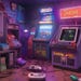 Retro Arcade Haven - Animated Background With 90s Gaming Consoles, Neon ...