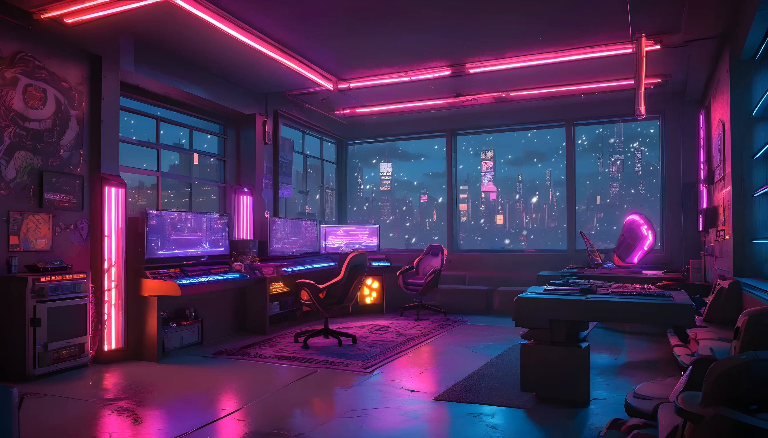 Neon Cyberpunk Animated Scene | Urban Nightlife Backdrop | Perfect for ...